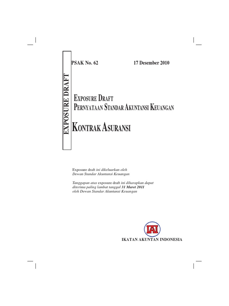 ED PSAK 62 Kontrak Asuransi PDF | PDF | Teknologi & Rekayasa