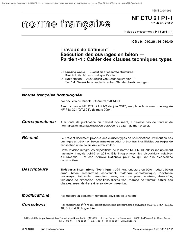 DTU 21 - Travaux de Bâtiment | PDF