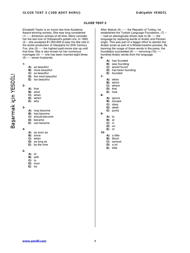 Cloze Tests-TEST2 PDF | PDF | Beer | Brewing