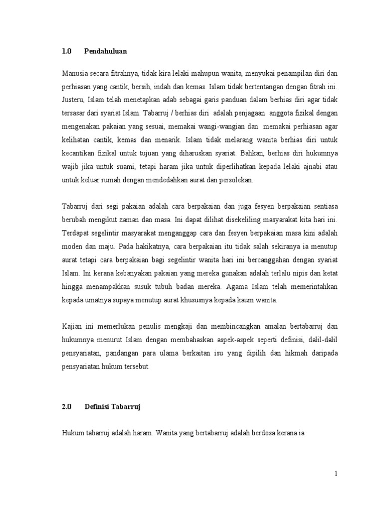 Hukum dan Makna Tabarruj dalam Islam | PDF