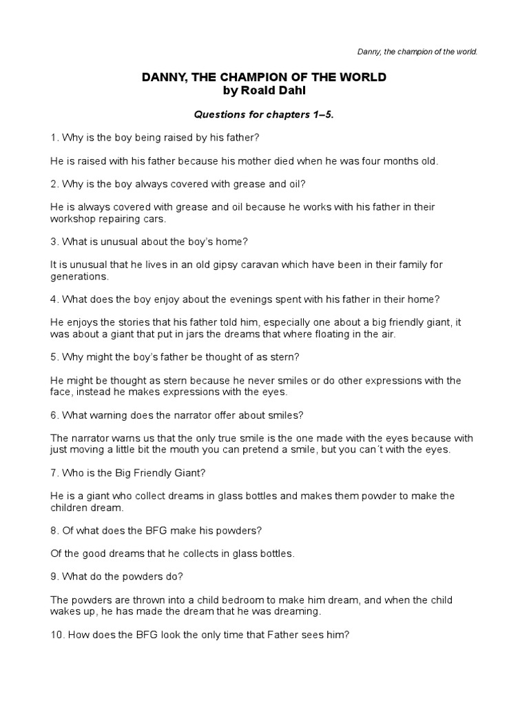 Danny, Champion of The World | PDF