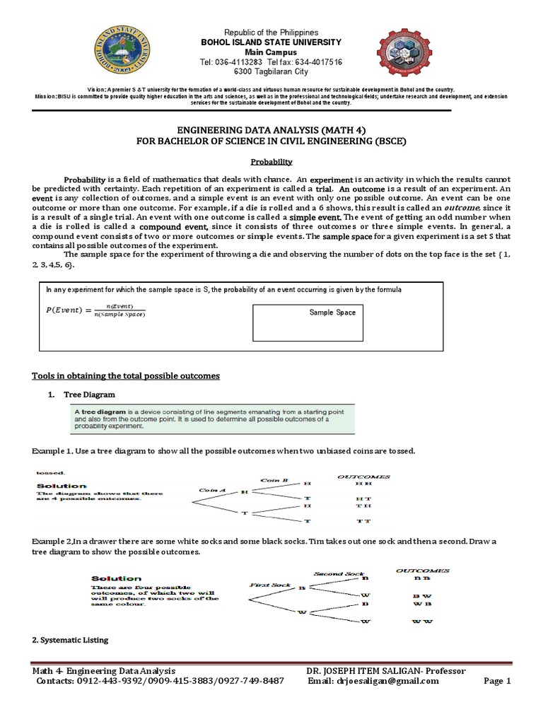 Engineering Data Analysis Overview | PDF | Expected Value | Probability ...