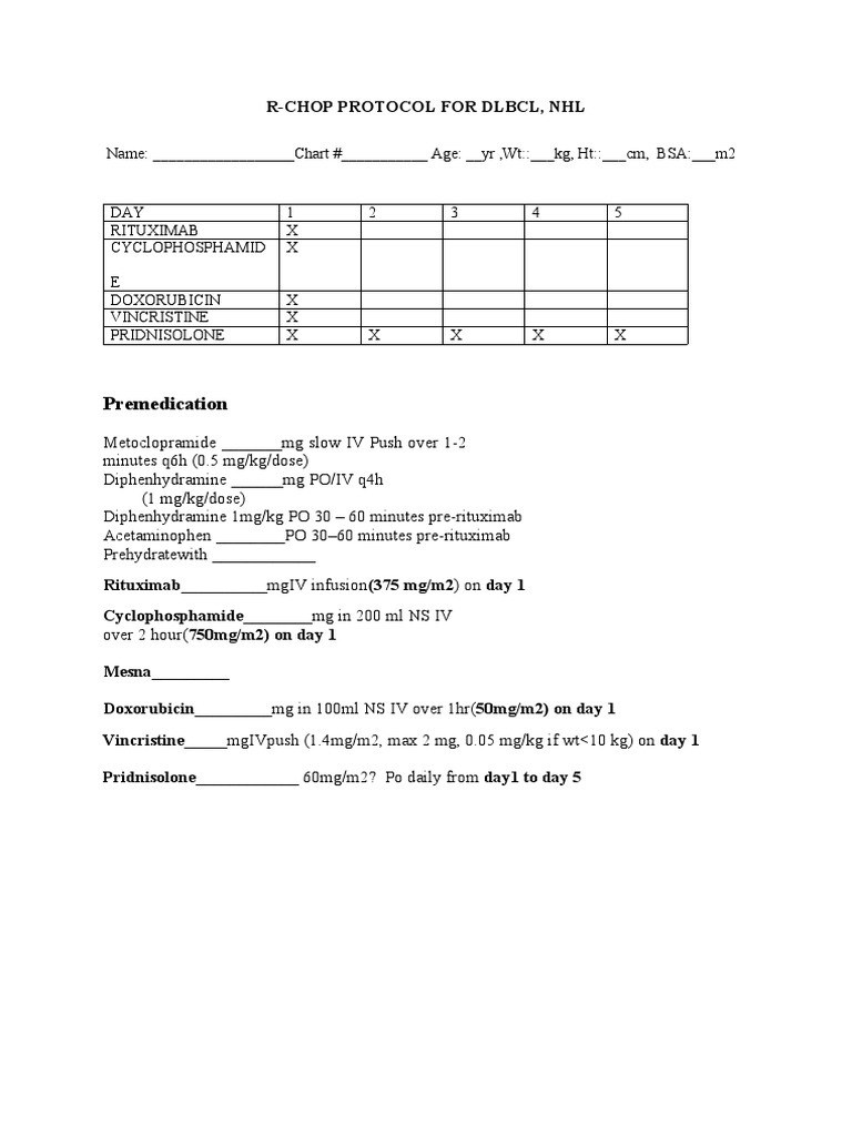 R-CHOP Guide for Oncology Staff | PDF | Wellness