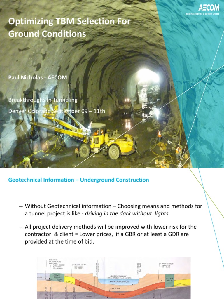 TBM Choice For Ground Conditions PDF | PDF | Tunnel | Science
