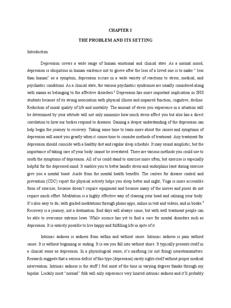 Understanding Depression in SHS Students | PDF | Major Depressive ...