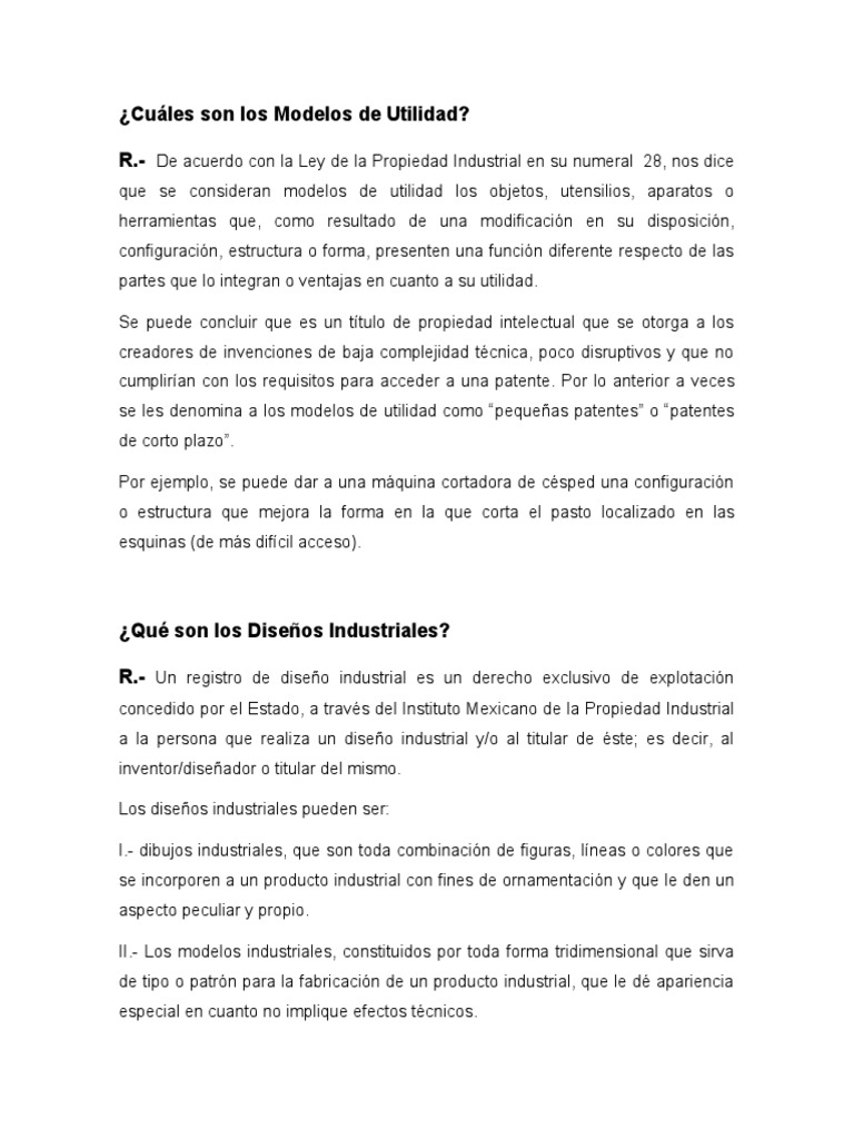 Modelos de Utilidad | PDF | Patentar | Obras intelectuales