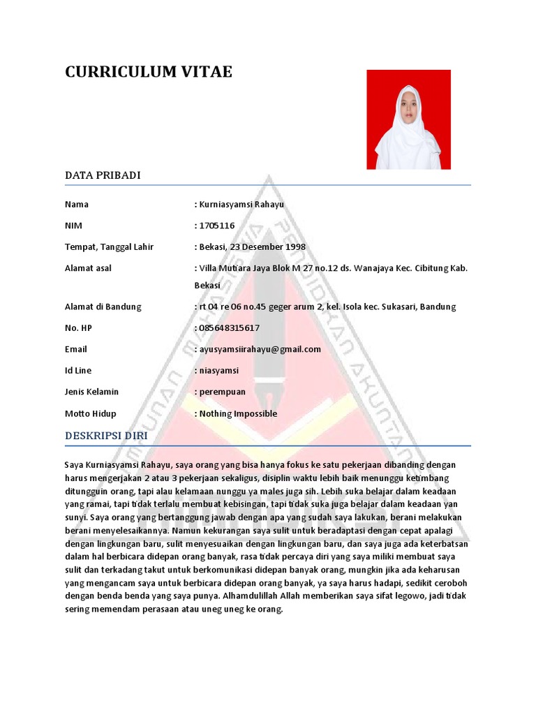 Contoh CV Oprec | PDF