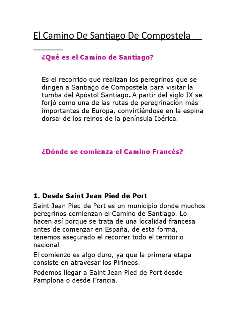Guía Completa del Camino de Santiago | PDF | Camino de santiago ...