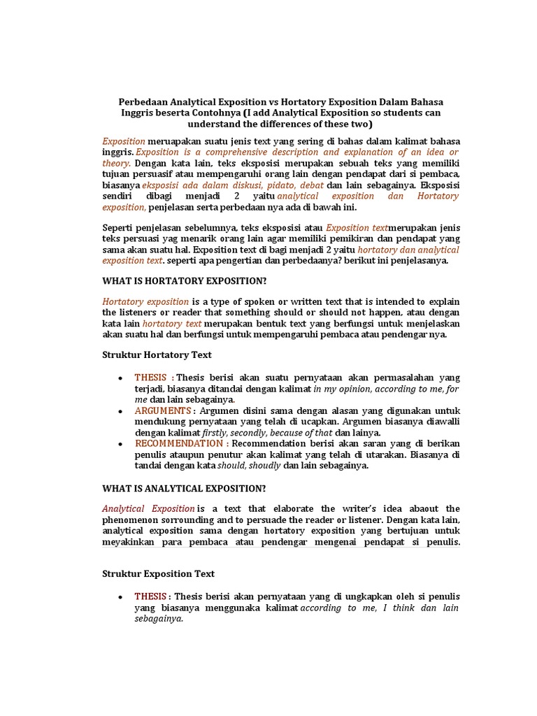 Hortatory Exposition | PDF