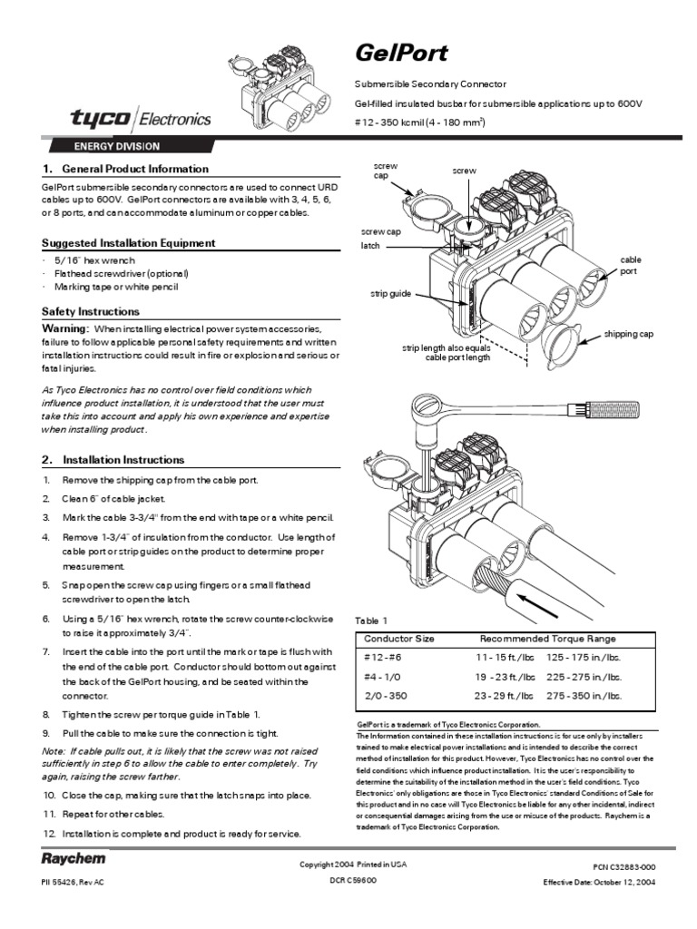 Gelport: 1. General Product Information | PDF | Electrical Connector ...