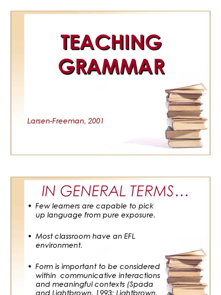 A Three-Dimensional Framework for Teaching Grammar: Form, Meaning, and ...