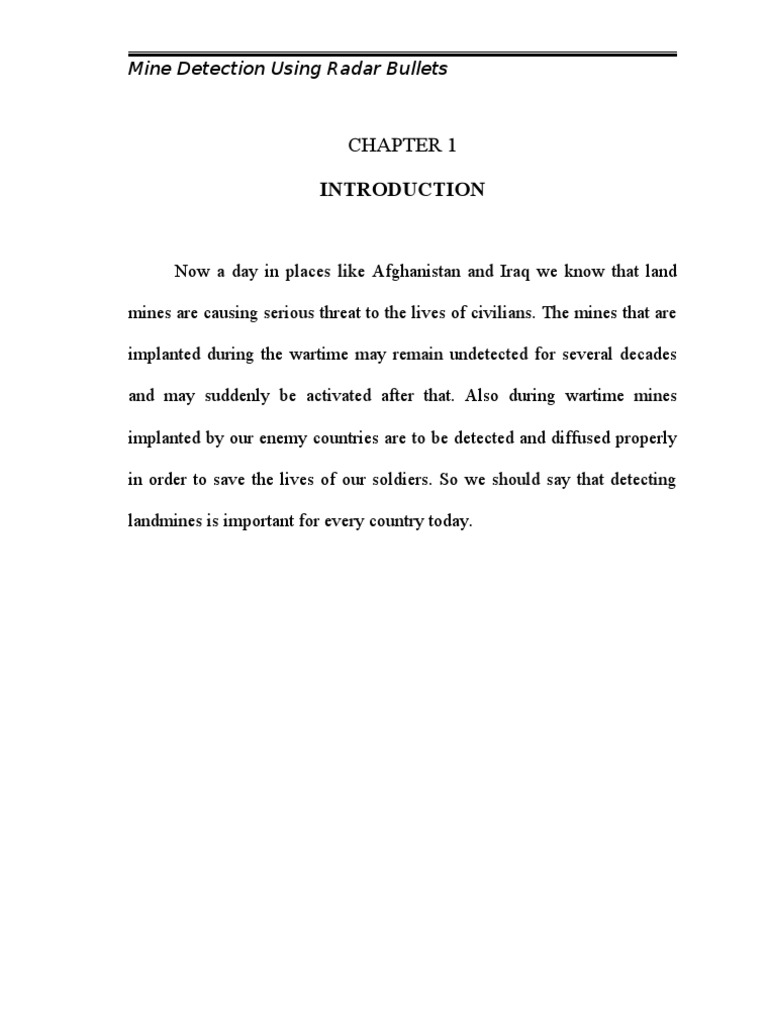 Radar Bullet Technology for Mine Detection | PDF | Radar | Land Mine