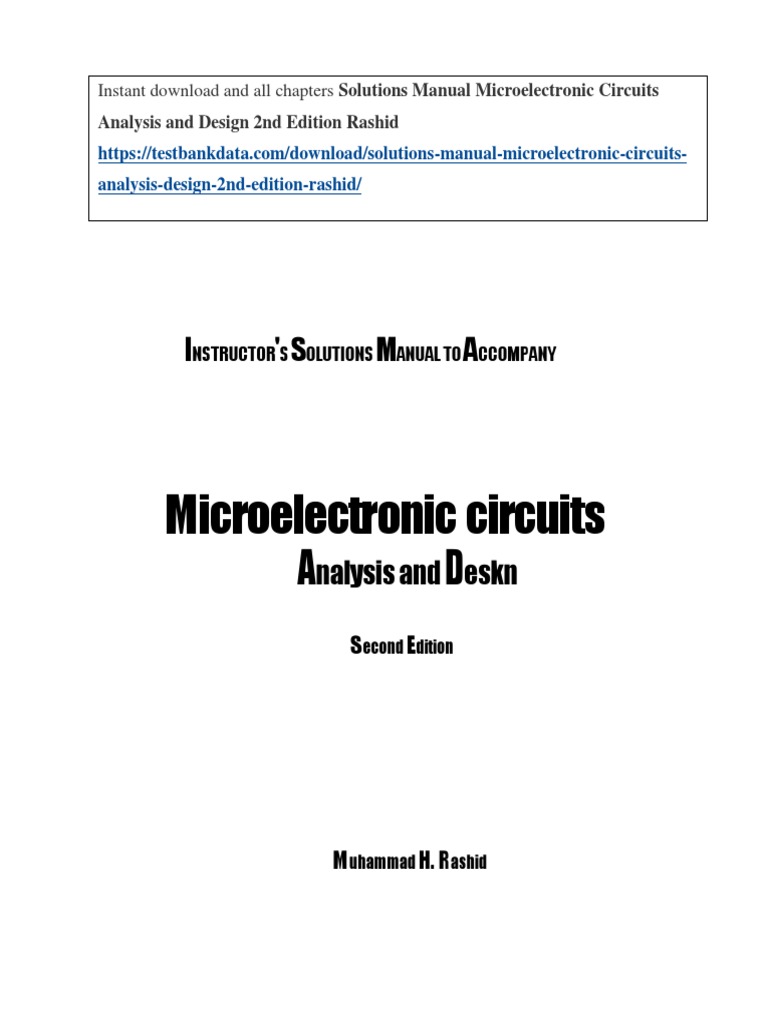 Solutions Manual Microelectronic Circuits Analysis and Design 2nd ...