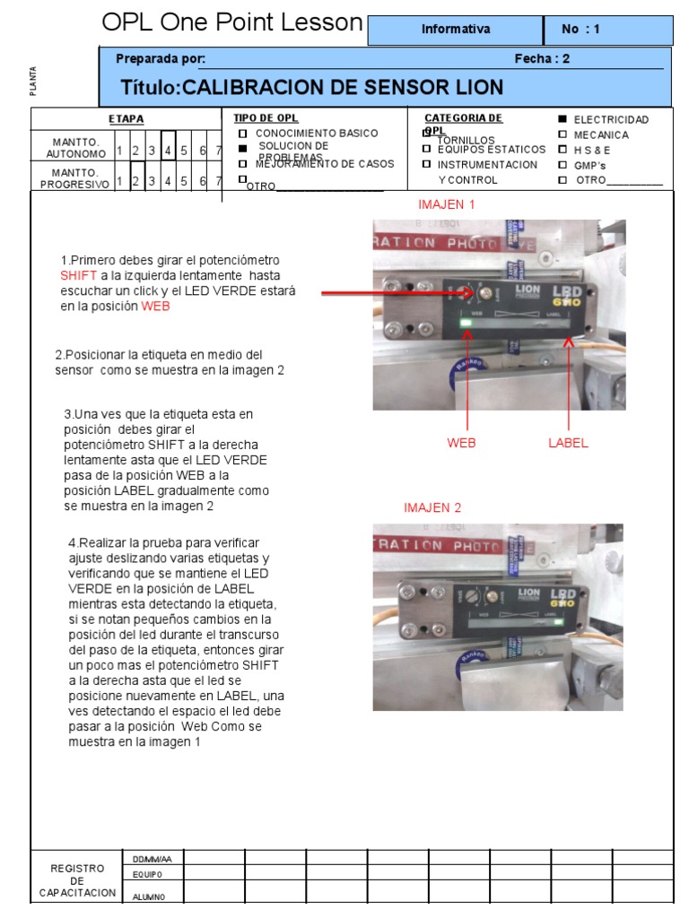 OPL Sensor Lion | PDF | Equipo | Bienes manufacturados