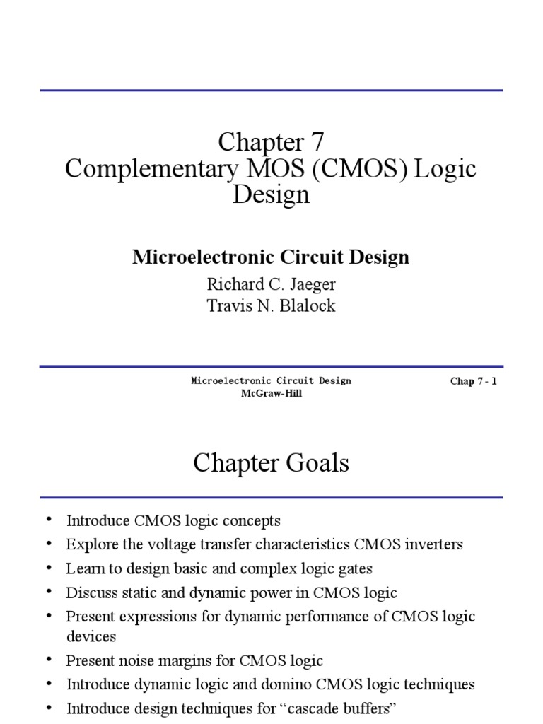 Complementary MOS (CMOS) Logic Design | PDF | Cmos | Logic Gate