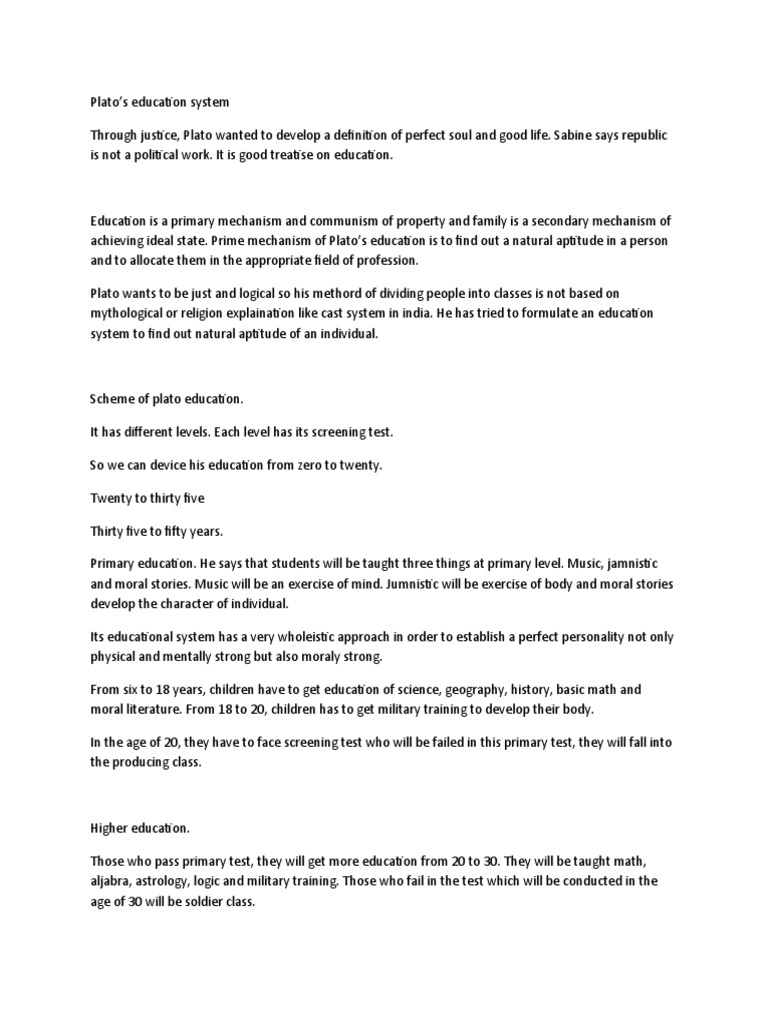 Plato's Comprehensive Education System | PDF | Plato | Dialectic