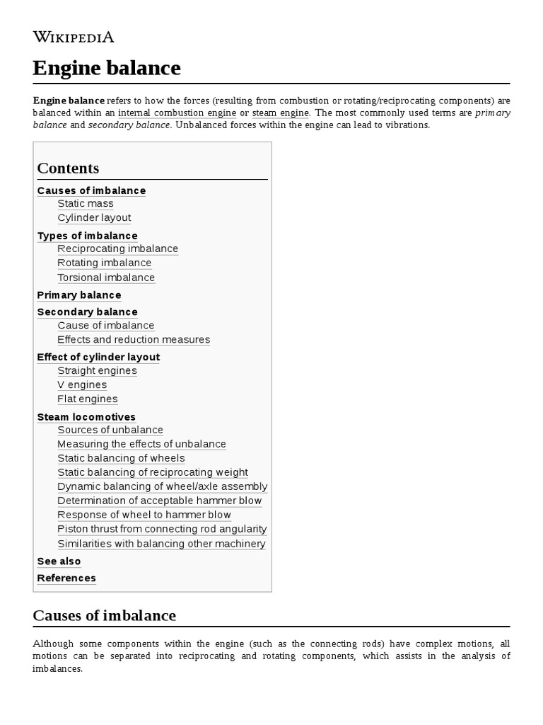 Engine Balance | PDF | V6 Engine | Inline Four Engine
