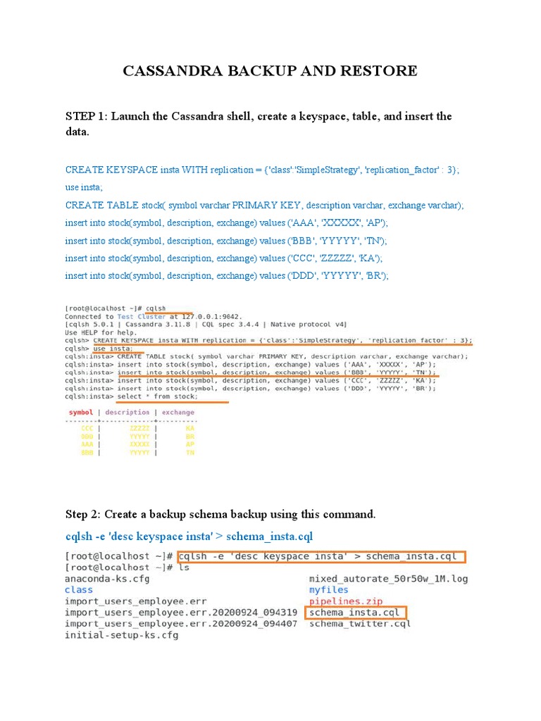 Cassandra Backup&restore | PDF