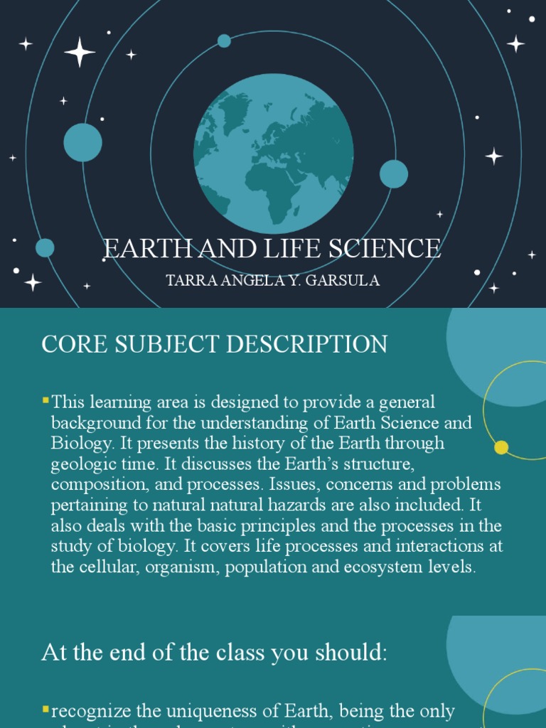 Earth and Life Science: Tarra Angela Y. Garsula | PDF | Planets | Earth