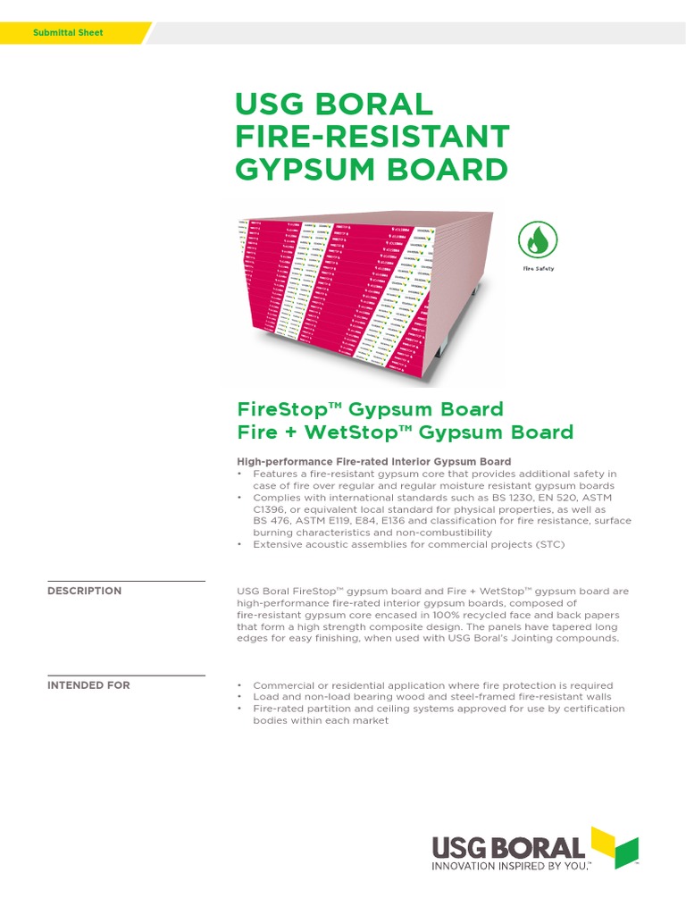 USG Boral FireStop - FA - 041217 - PH PDF | PDF | Drywall | Building