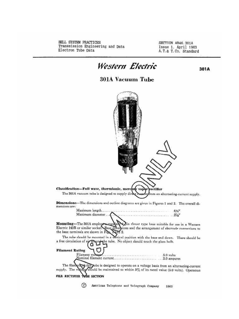 Western Electric Tube Manual 1963 | PDF