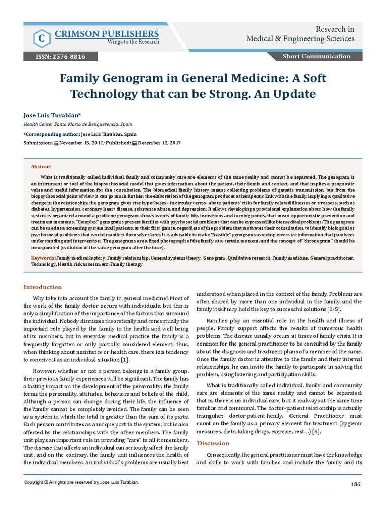 Family Genogram in General Medicine | PDF | Family | Hypothesis
