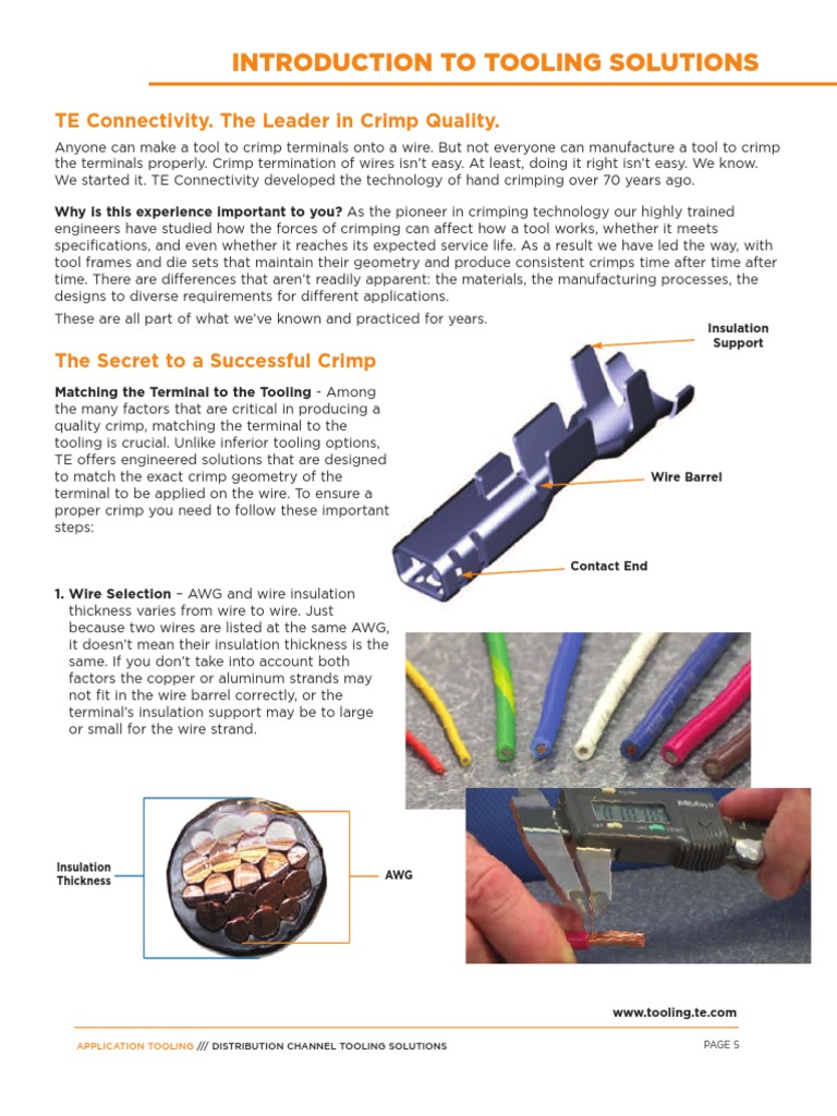 Introduction To Tooling Solutions: TE Connectivity. The Leader in Crimp Quality | PDF ...