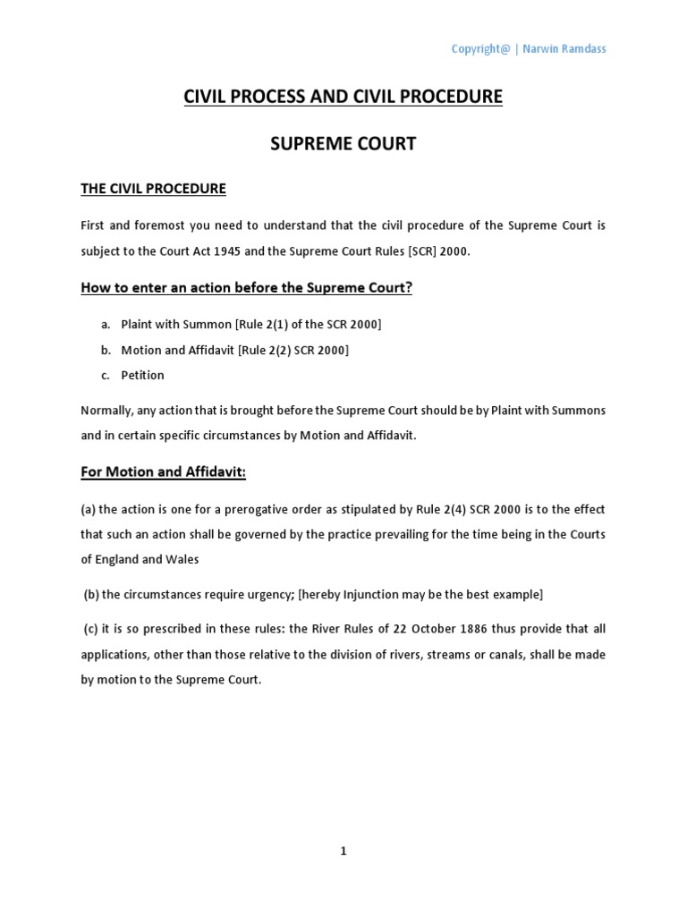 Civil Process and Civil Procedure | PDF | Judgment (Law) | Supreme ...