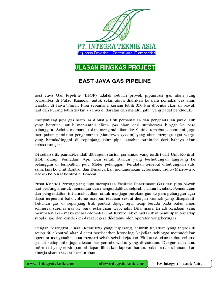 Ulasan Proyek - East Java Gas Pipeline | PDF