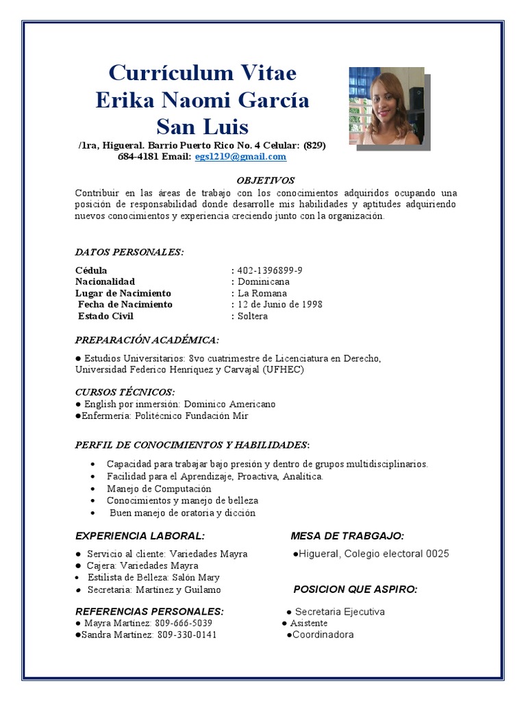 Curriculum Vitae Erika | PDF