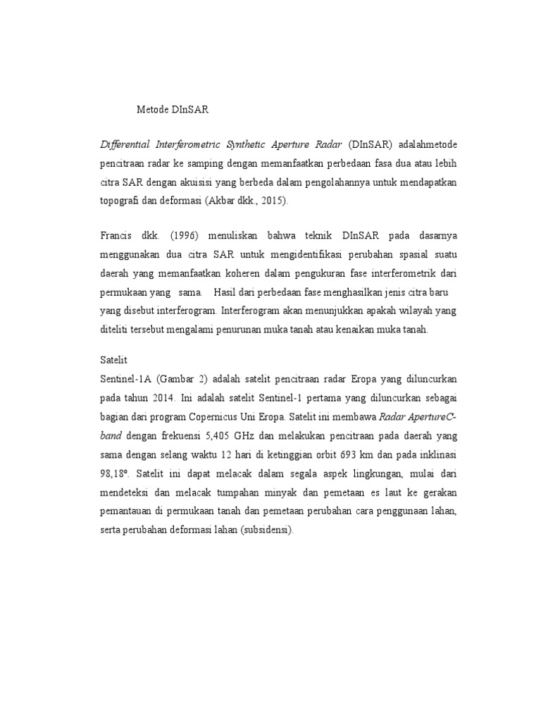 Metode DInSAR | PDF | Metode & Bahan Ajar