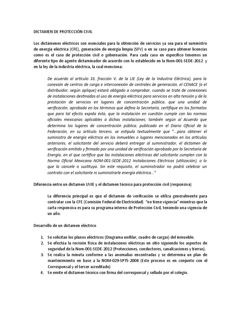 Dictamen Protección Civil | PDF | Electricidad | México