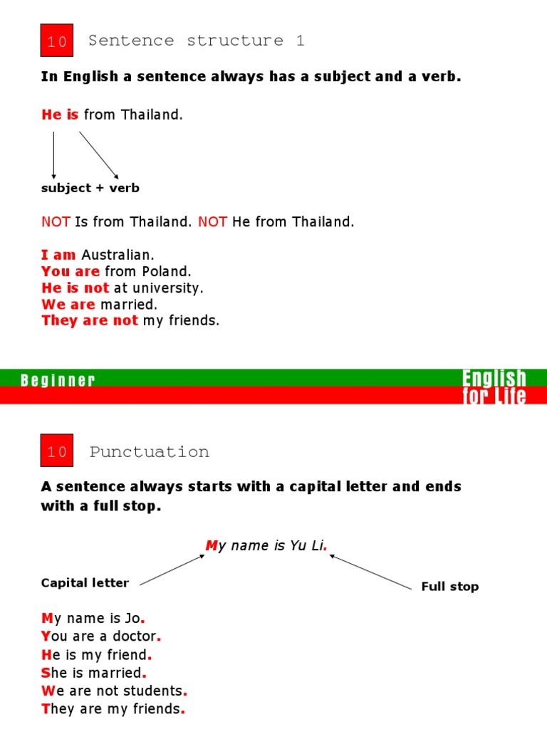 Unit 10 - Sentence Structure | PDF