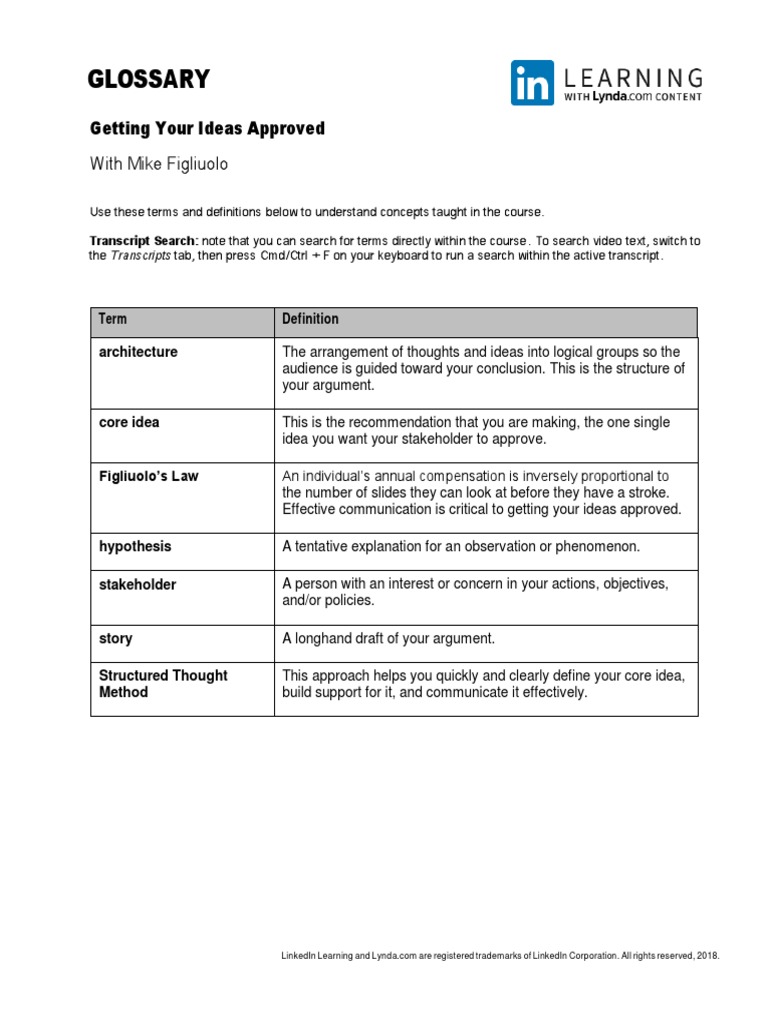 Getting Your Ideas Approved Overview | PDF