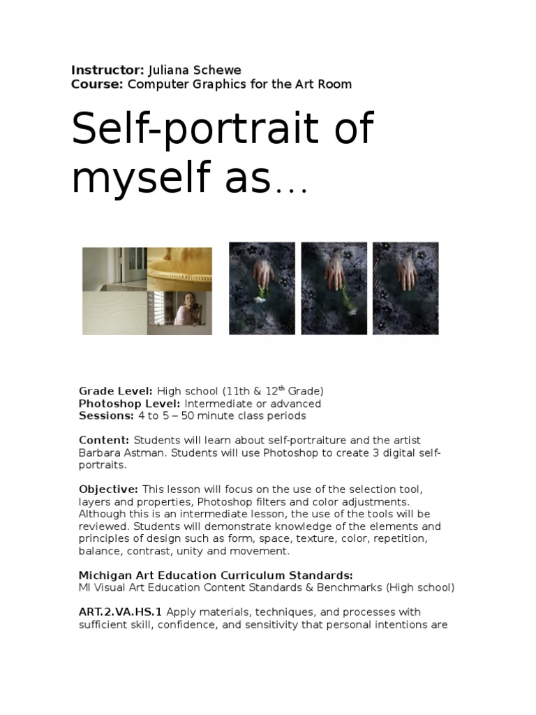 Self-Portrait of Myself As : Instructor: Juliana Schewe Course ...