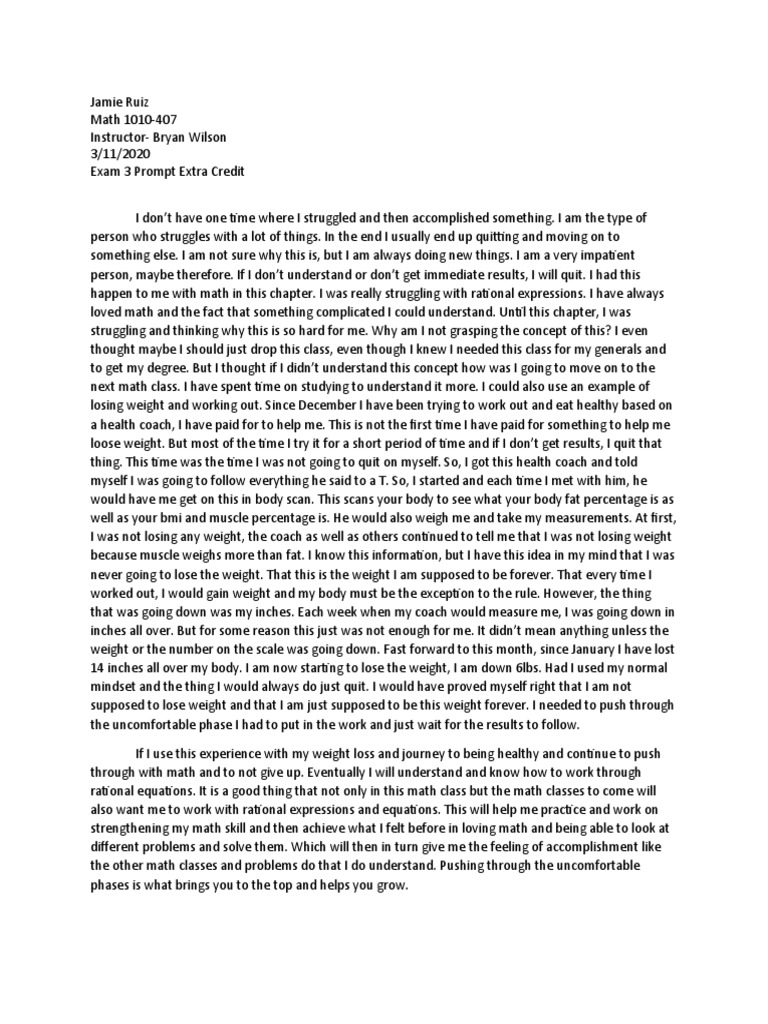 Math 1010 Exam 3 Prompt | PDF | Weight | Weight Loss