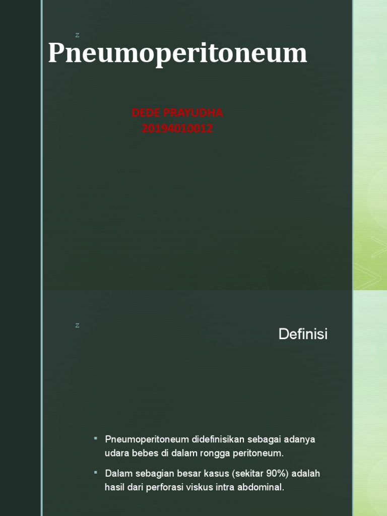 Pneumoperitoneum: Diagnosis dan Etiologi | PDF | Ilmu Sosial