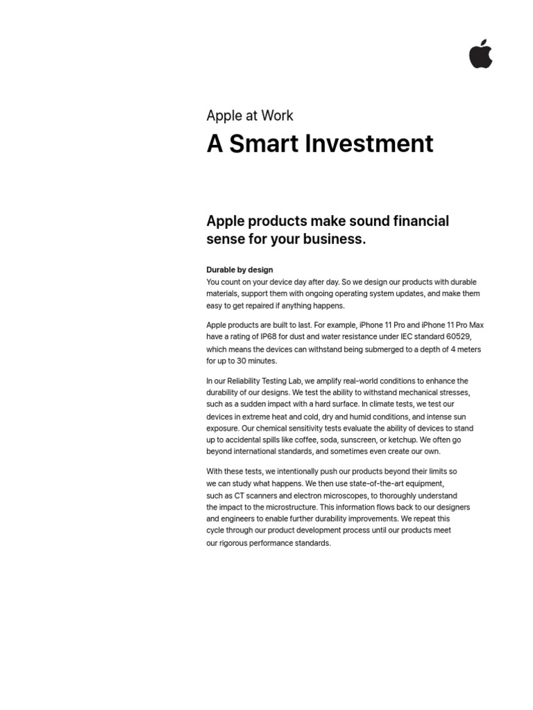 A Smart Investment: Apple at Work | PDF | Ios | Apple Inc.