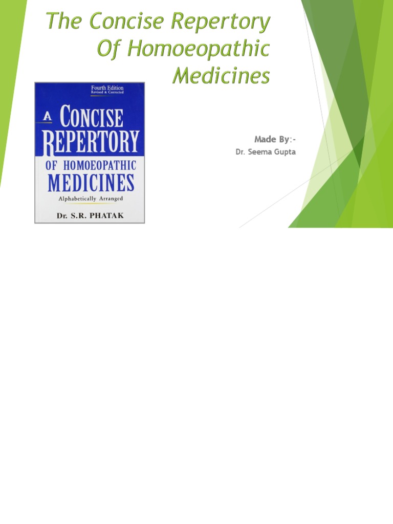 The Homoeopathic Concise Repertory PDF | PDF | Homeopathy | Medicine
