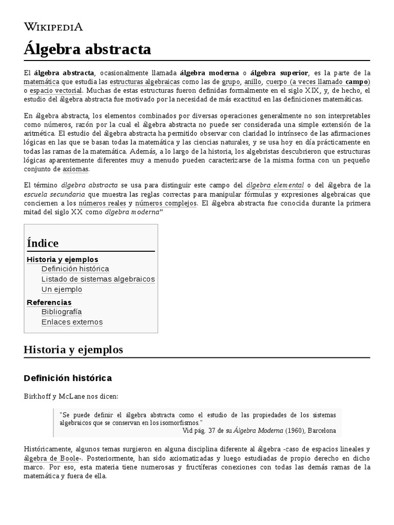 Álgebra Abstracta | Descargar gratis PDF | Álgebra abstracta | Álgebra