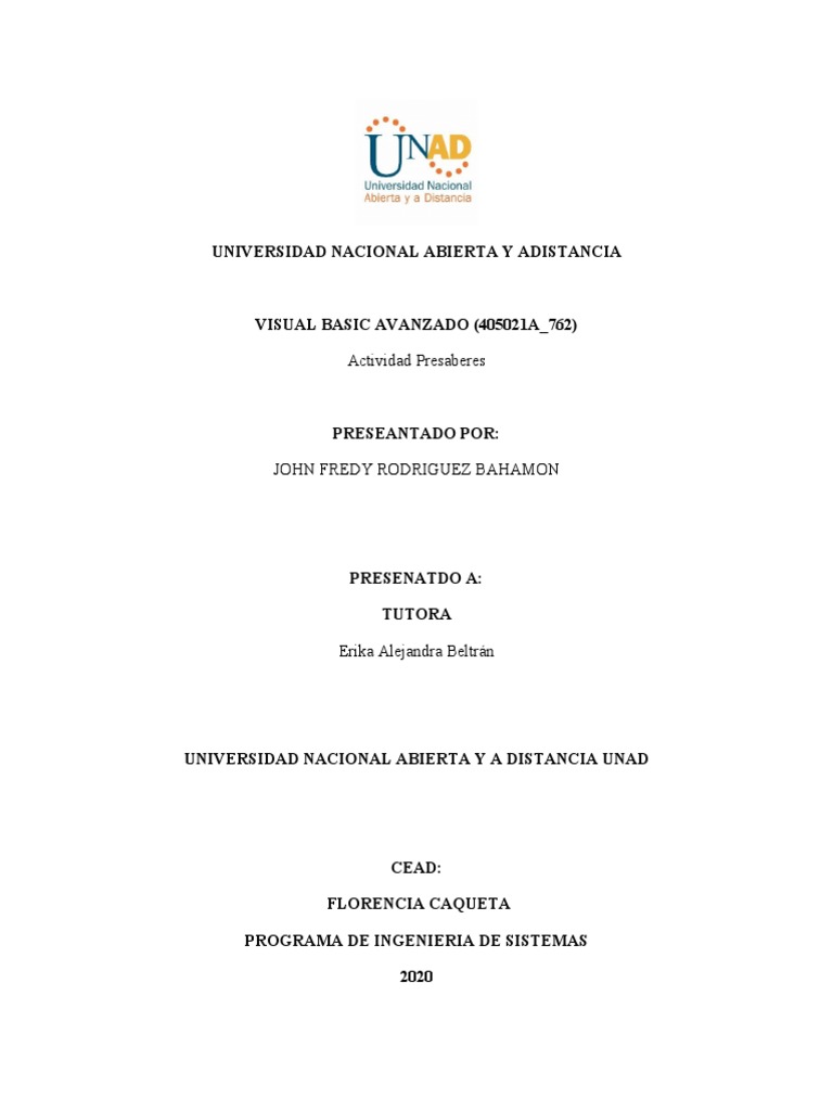 Presaberes Johnfredy | PDF | Visual Basic .Net | Informática