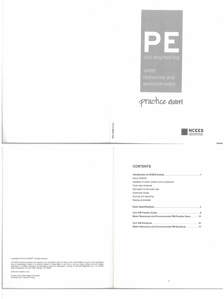 PE Practice Exam Water Resources Depth | PDF