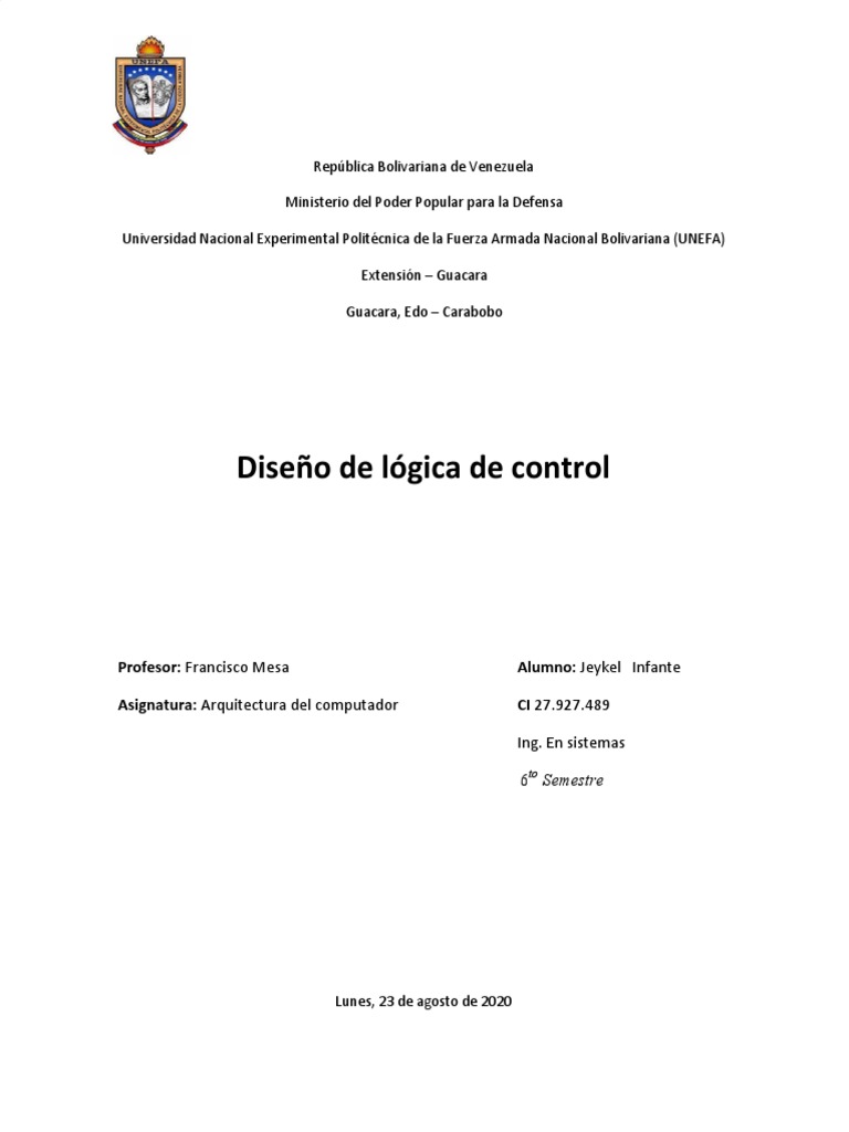 Diseño de Lógica de Control | PDF | Almacenamiento de datos de la ...