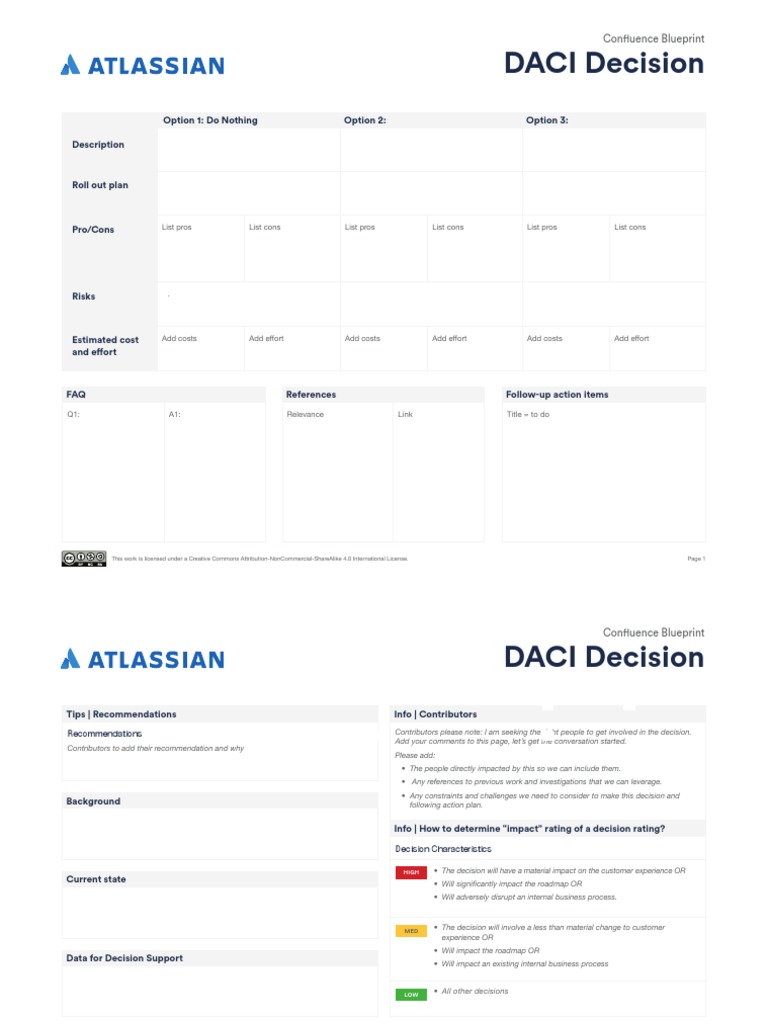 DACI Decision Template PDF | PDF | Business