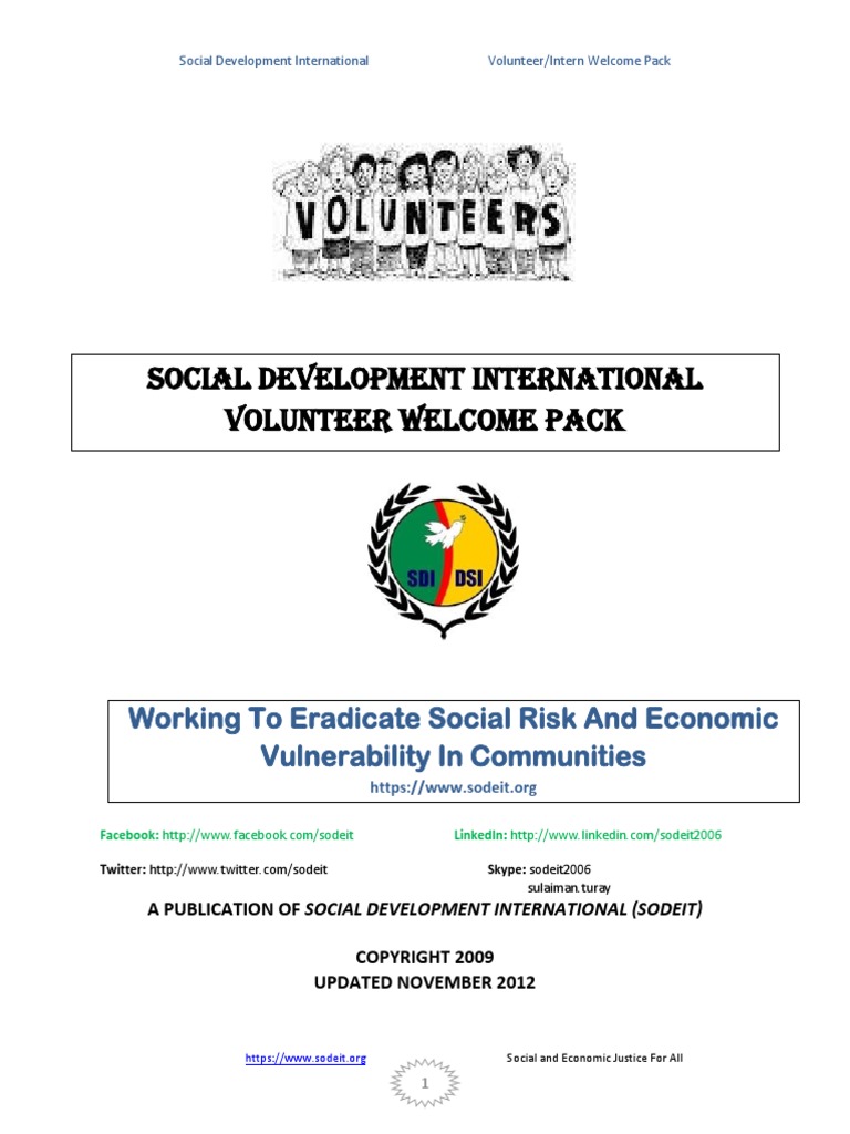 Social Development International Volunteer Welcome Pack | PDF