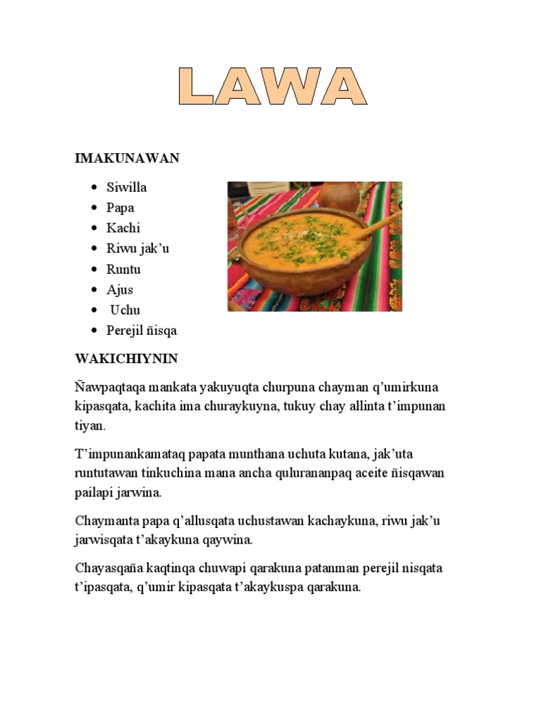 Receta Quechua | PDF