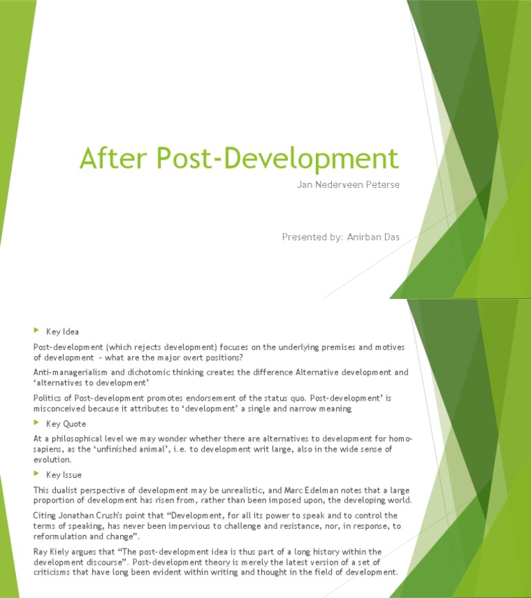 Post-Development Theory Explained | PDF