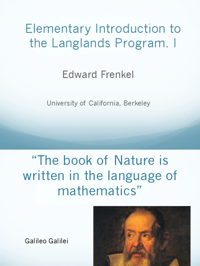 Frenkel Introduction To Langlands Program | PDF | Group (Mathematics ...