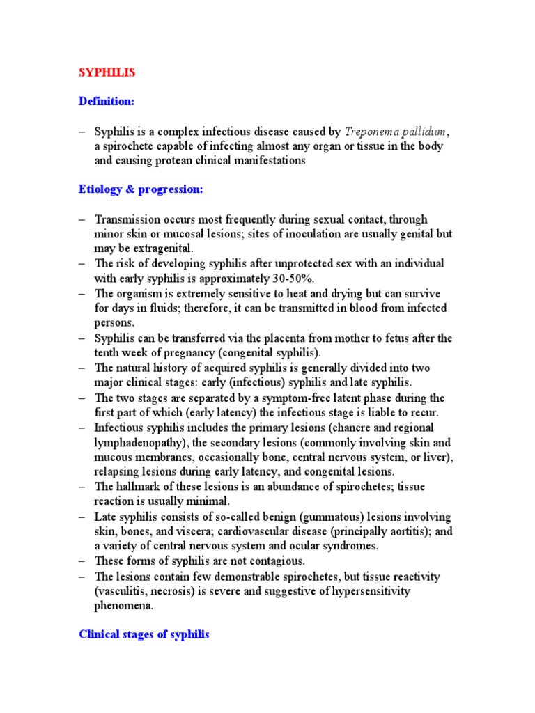 SYPHILIS | PDF | Infection | Medical Specialties