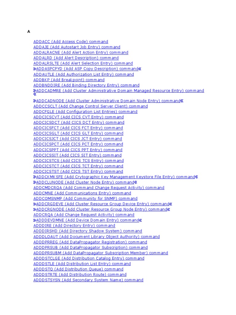 As400 Commands | PDF | Computer Network | Transmission Control Protocol